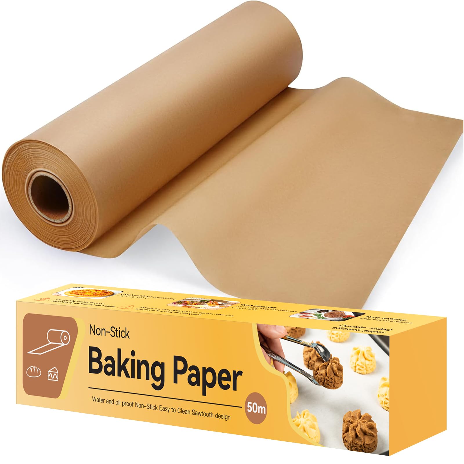 Baking Paper 50m Baking Parchment Paper Unbleached Premium Quality ...