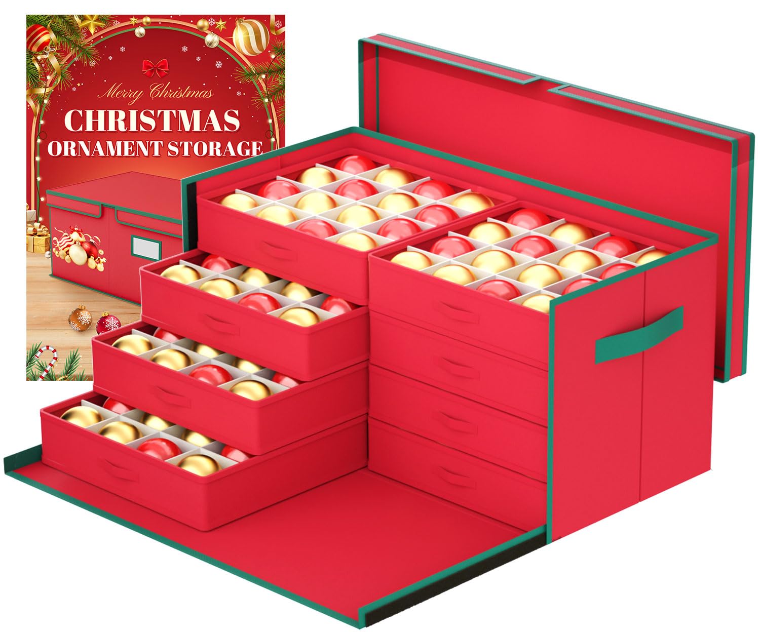 Amazon.com: FUHSY Christmas Ornament Organizer Storage Box Holds up to ...