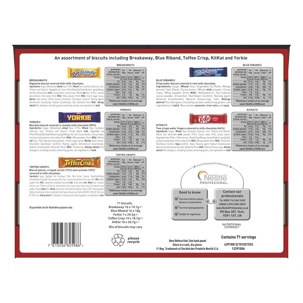 Nestle The Big Biscuit Box, 71 x Chocolate Bars - Kit Kat, Yorkie ...
