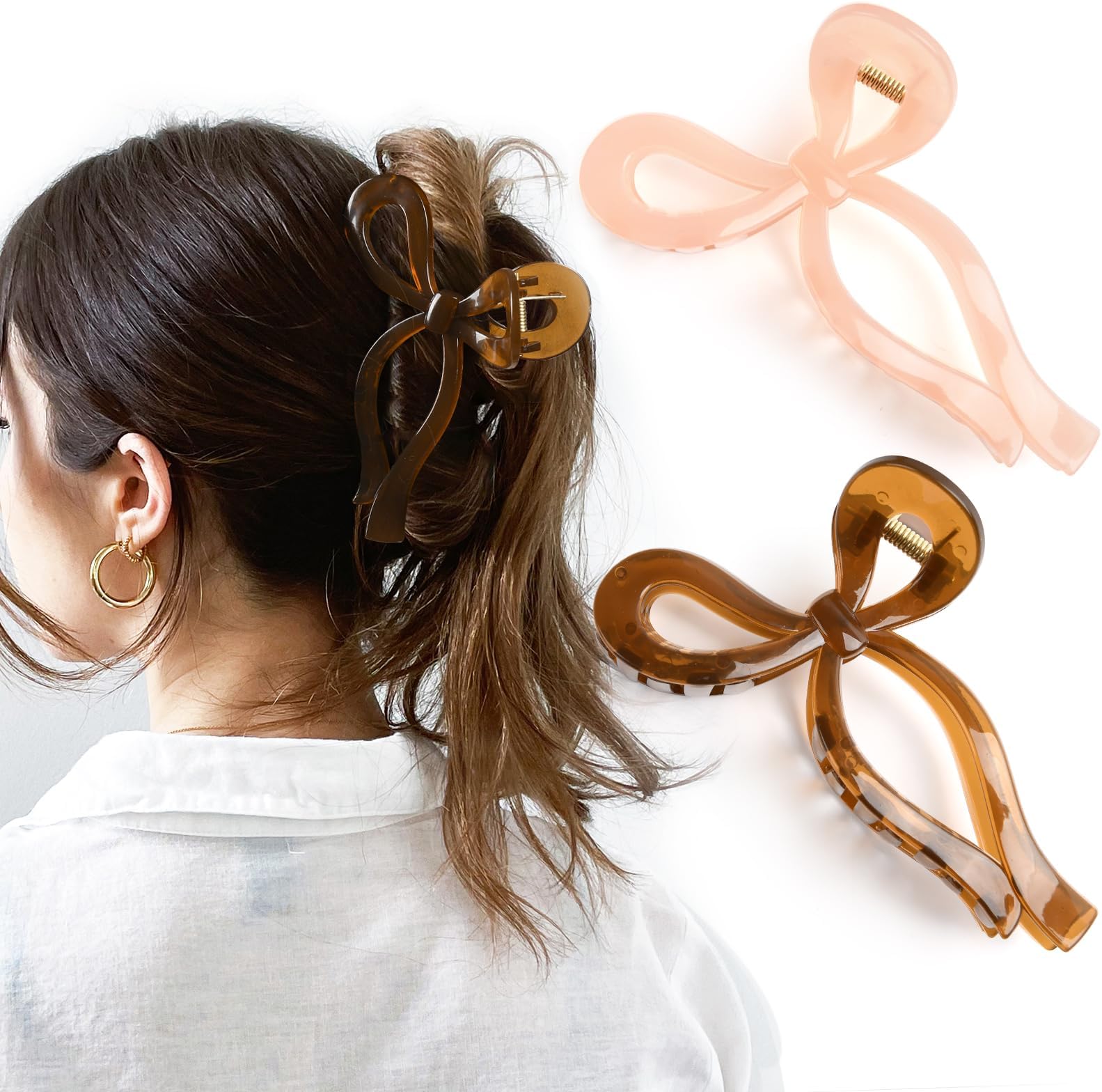 Amazon.com: YANIBEST Elegant Bow Hair Claw Clips Stylish Large Hair ...