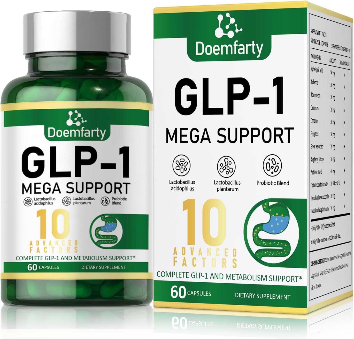 Amazon.com: doemfarty Probiótico GLP-1 | Suplemento GLP-1, GLP-Activate con 10 mil millones de ...