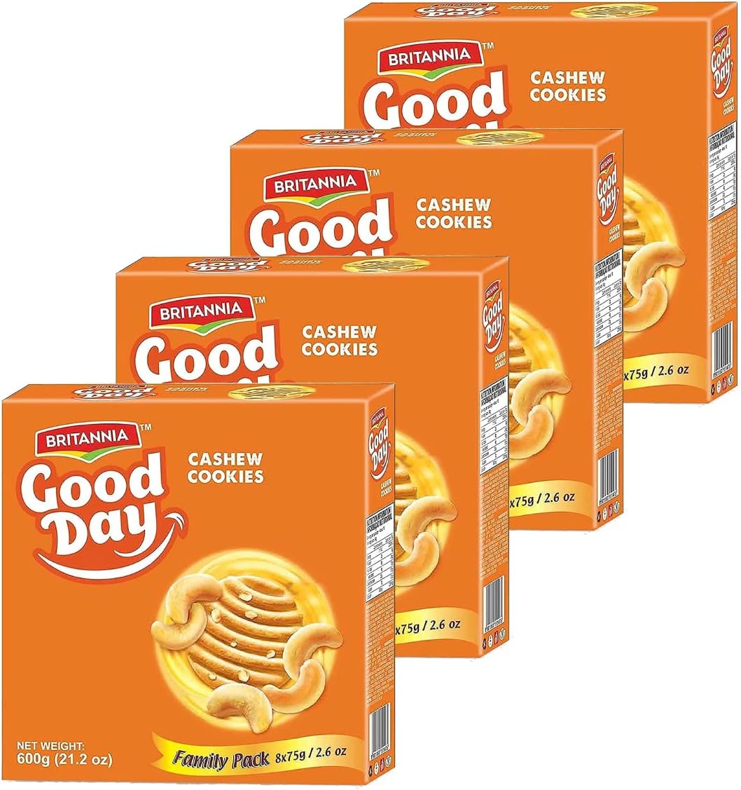 Amazon.com: Britannia Good Day Cashew Cookies Family Pack 21.2oz (600g ...