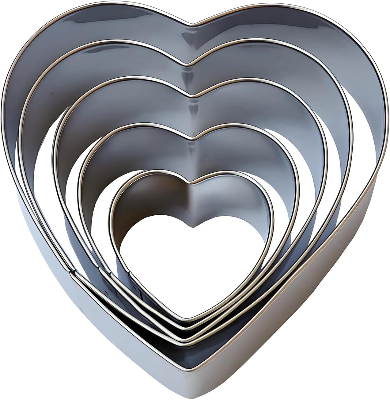 Amazon.com: Heart Cookie Cutter Set - 5 Piece - 4", 3 2/5", 2 3/4", 2 1 ...