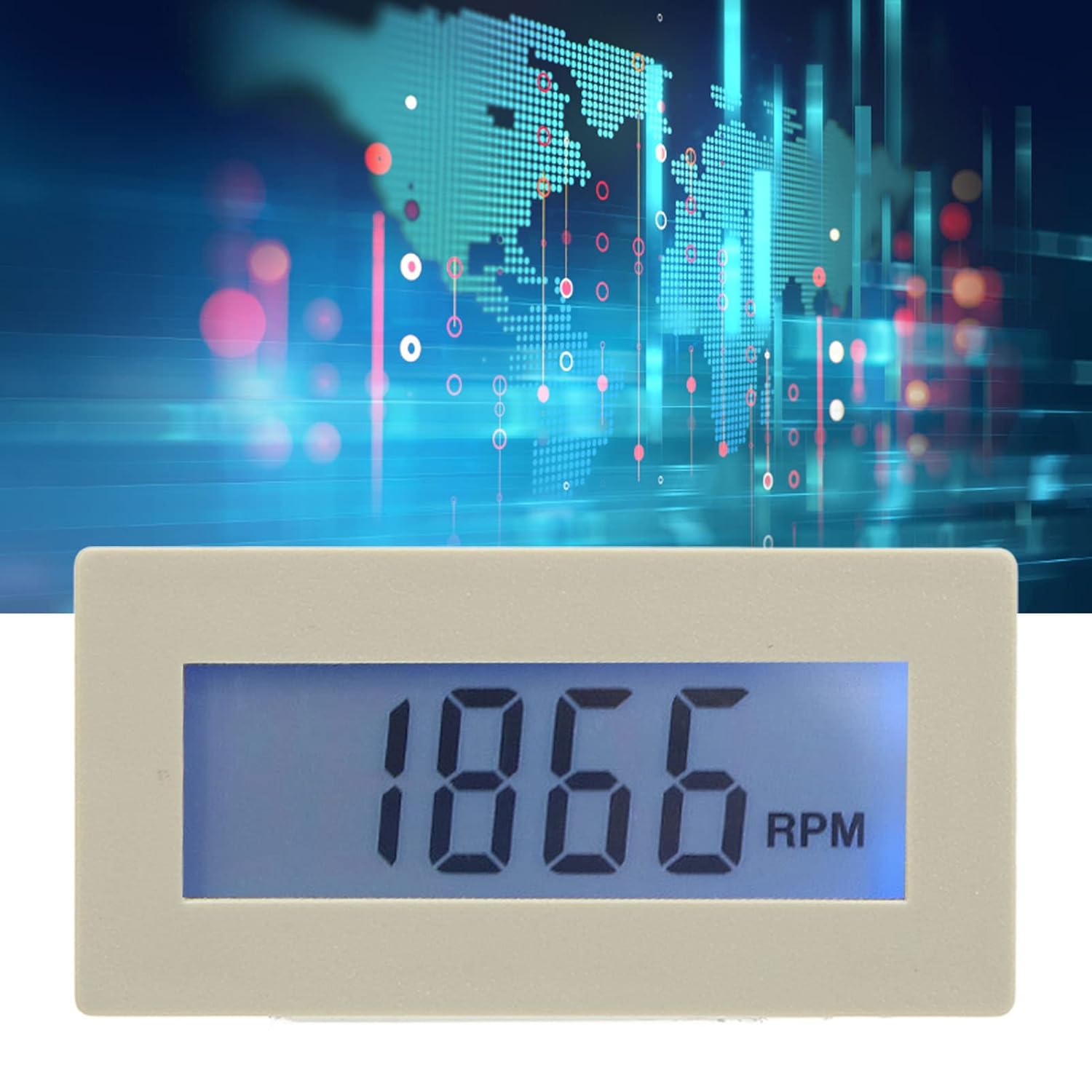 Digital Tachometer, Motor Tachometer 10 to 9999 LCD Display Accurate ...