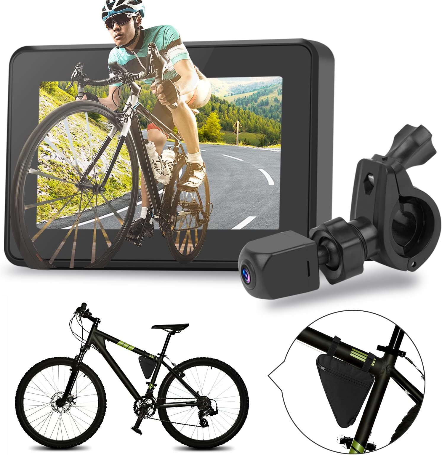 Amazon.com: blueear Bike Bicycle Mirror,1080P Bicycle Rear View camera ...