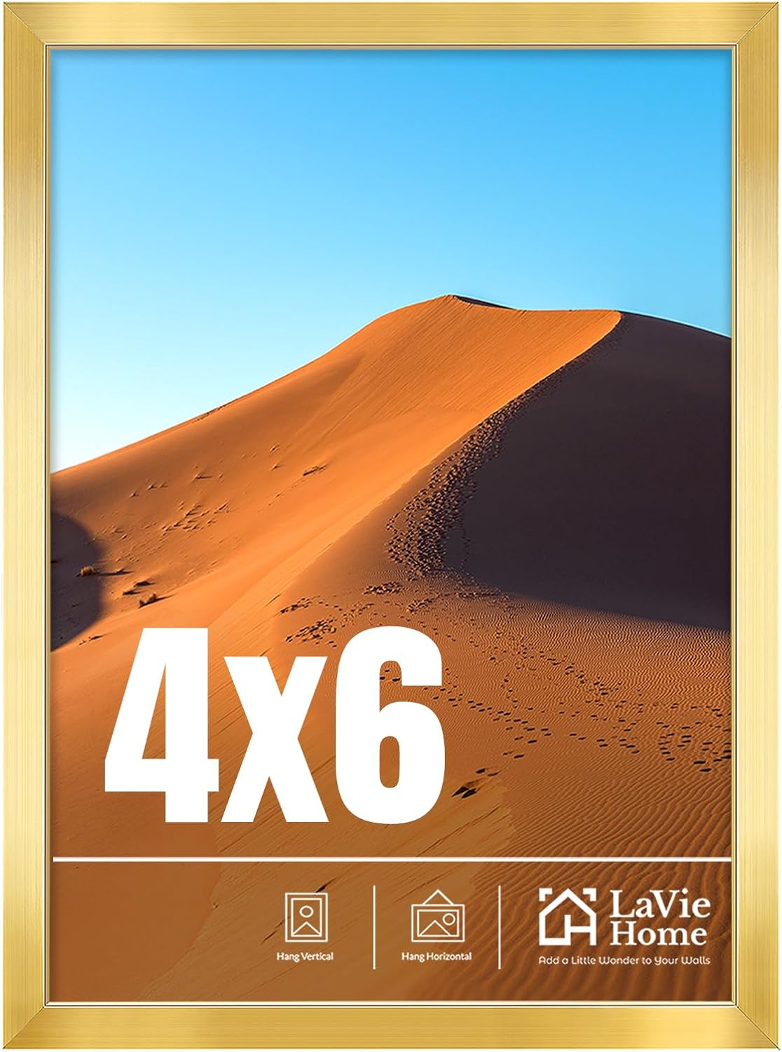 Amazon.com - LaVie Home 4x6 Picture Frame for Wall Display, 4x6 Gold ...