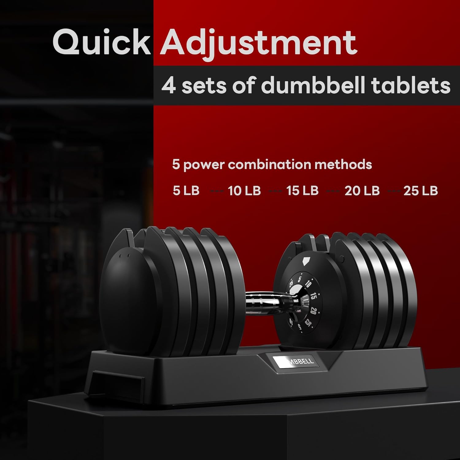 SogesPower Adjustable Dumbbells 5LB to 110LB Free Weight 5 in1 25/55LB ...