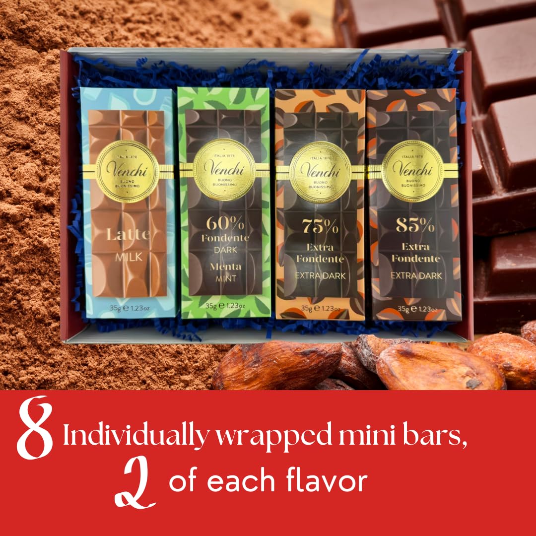 Venchi – Caja de regalo de chocolate italiano, 4 variedades de sabores ...