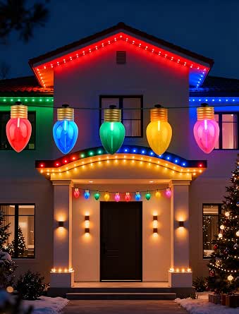 Hobbynors Vintage Christmas Lights - 10-Light Old Fashioned Bubbling ...