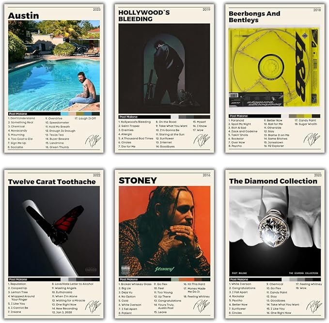 Amazon.com: Felhcc Album Cover Posters, Unframed Album Posters with ...