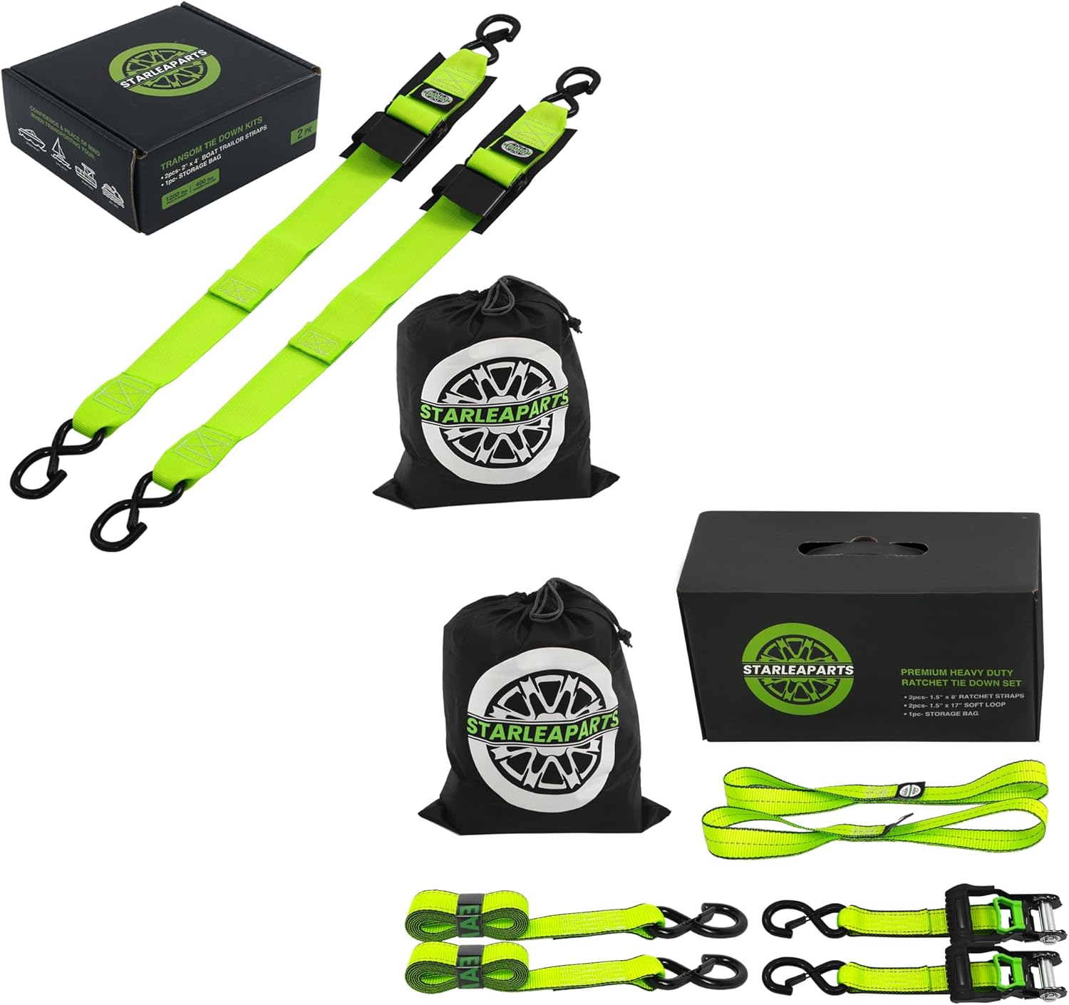 Amazon.com: Transom Tie Down Kits (2PK) -2" x 4' Boat Transom Straps ...