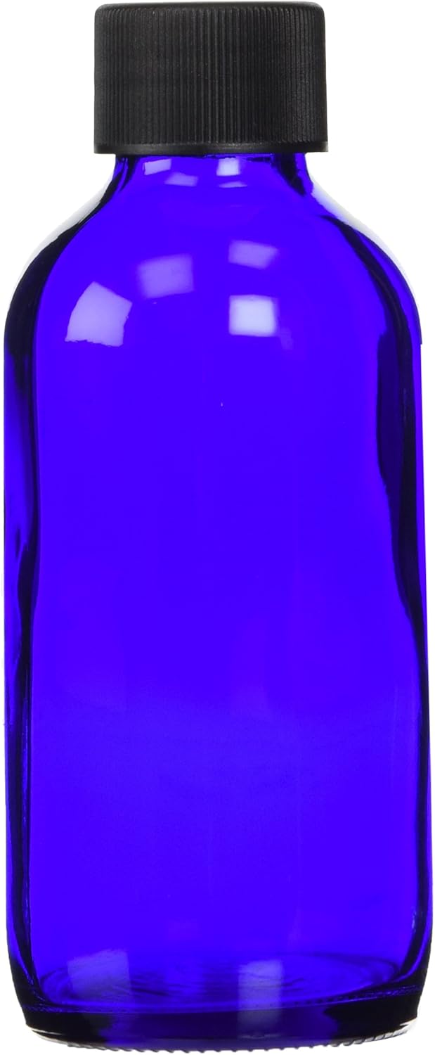 Amazon.com: Cobalt Blue Boston Round Bottle with Cap - 4 oz, 6 ct ...