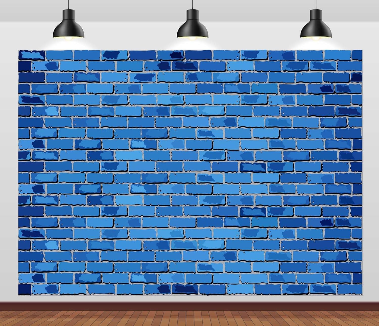 Amazon.com : CORFOTO 7x5ft Blue Brick Wall Backdrop Brick Wall Birthday ...
