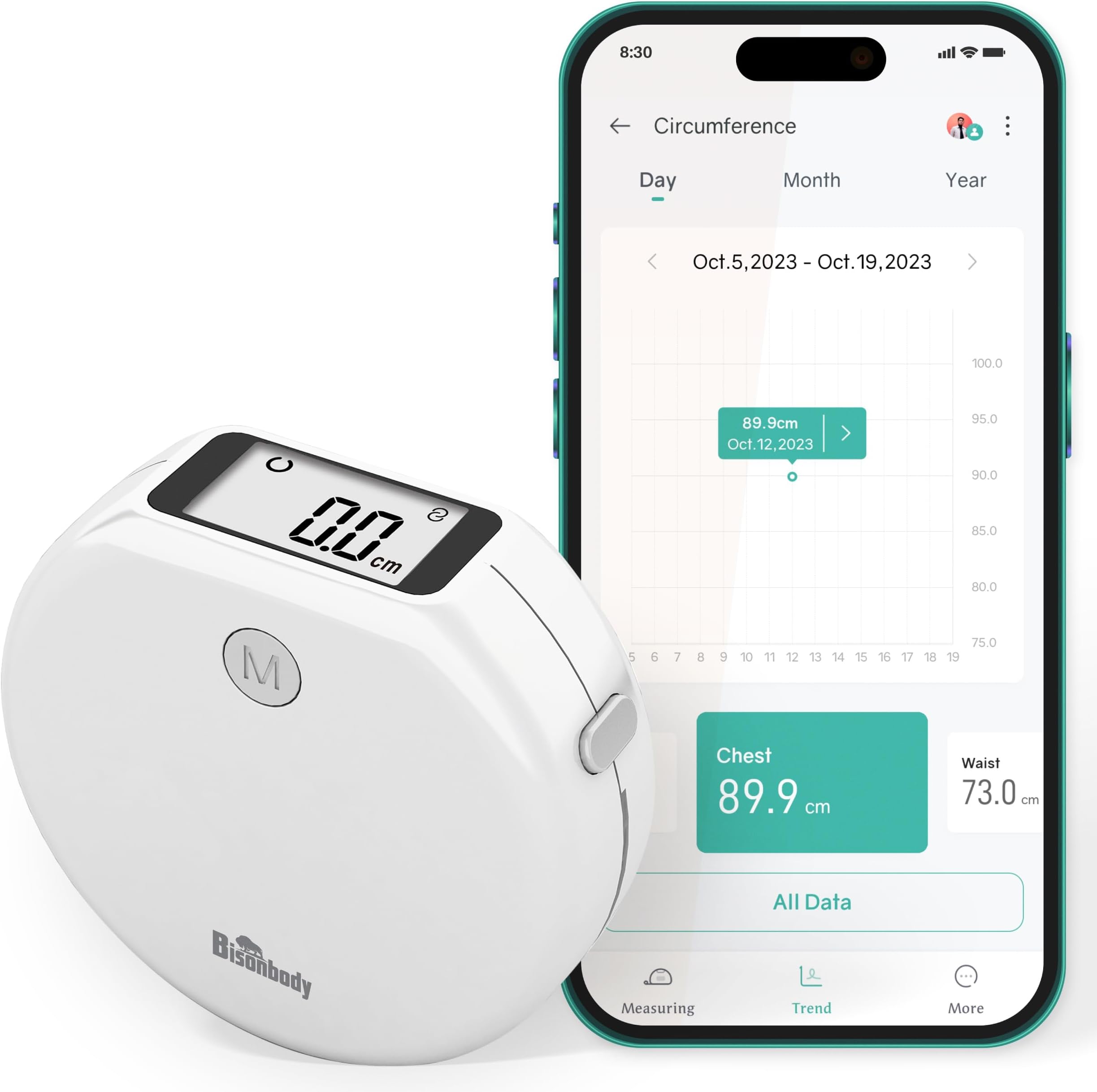 Bisonbody Smart Body Measuring Tape – Smart Tape Measure Body with App ...