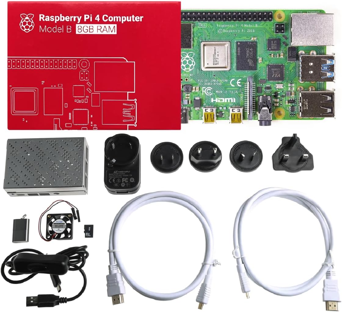Amazon.com: VESAOIR Raspberry Pi 4 8GB Starter Kit, Raspberry Pi 4 Case ...