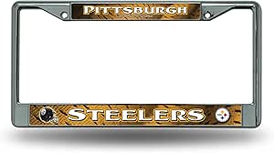 Amazon.com: Rico Pittsburgh Steelers NFL Chrome Metal License Plate ...