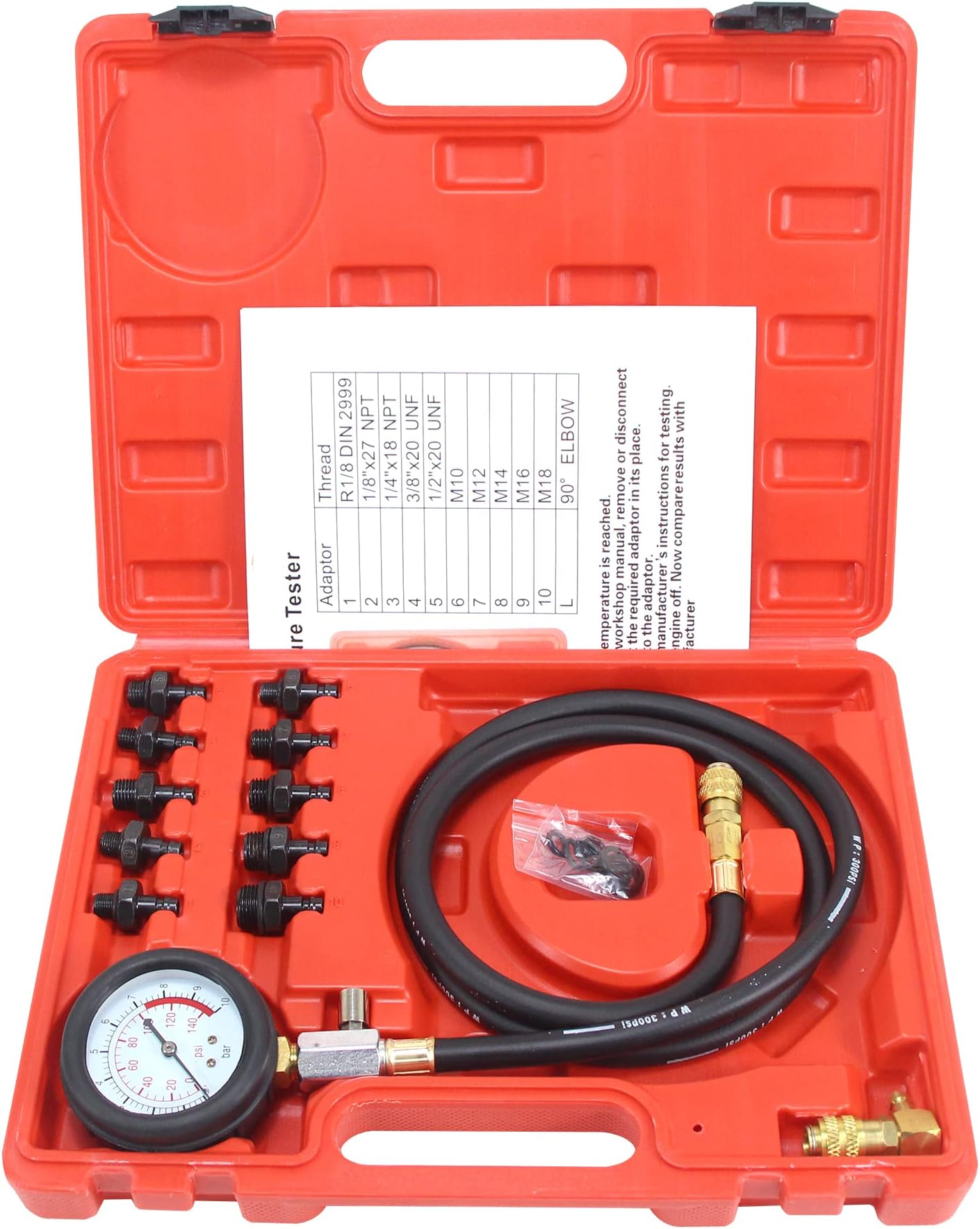 Amazon.com: Shankly Mechanical Oil Pressure Gauge Kit Compression ...