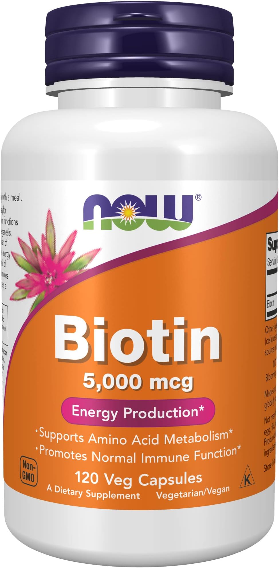 Amazon.com: Now Foods Biotin 5 MG Vegetarian Capsules, 120 Count ...