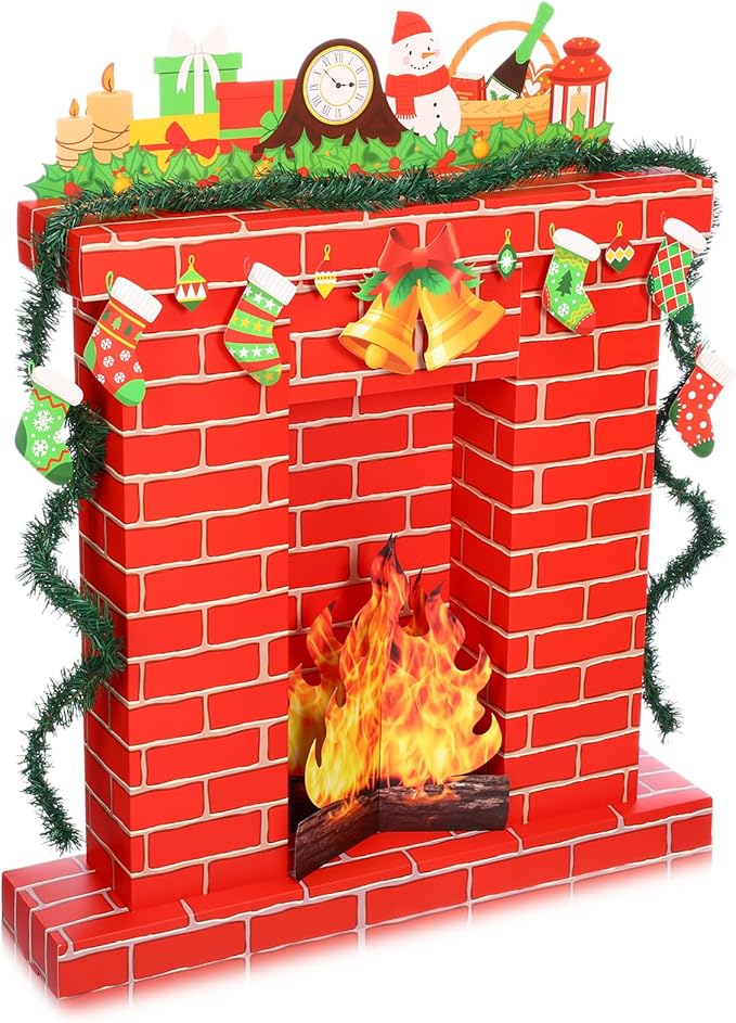Amazon.com: AmazingSpark Christmas Corrugated Fireplace 35.5 x 29 x 8 ...