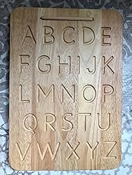 Amazon.com: Montessori & Me Wood Alphabet Tracing Board Montessori ...