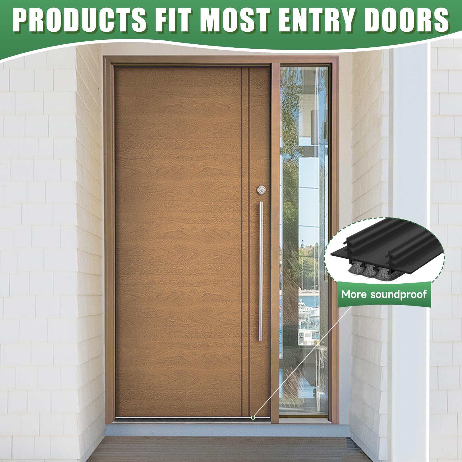 Snapklik.com : 2 Pack Door Draft Stopper, Cuttable Concealed Kerf ...