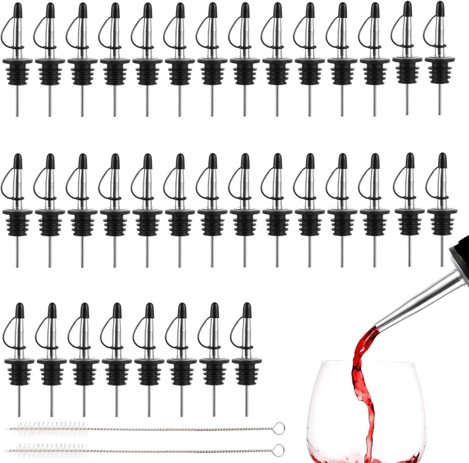 DAJAVE 36 Pcs Speed Pourers for Spirits Oil Pourer Spout Bottle Pourers ...