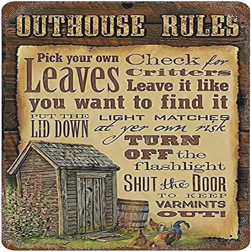 Amazon.com: Vintage Outhouse Rules Tin Sign Farmhouse Home Retro Poster ...