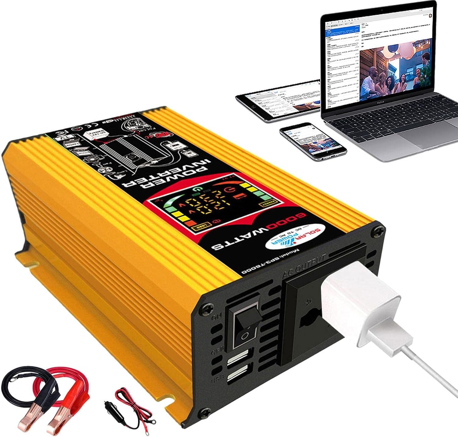 Amazon.co.jp: LCD Screen Inverter - 6000W Car Adapter for Plug Outlet ...