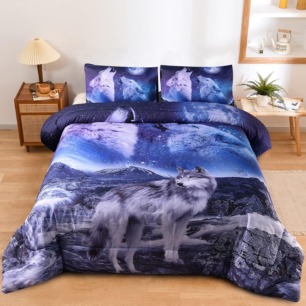 Amazon.com: Native American Bedding - Wolf Quilt Pattern Native ...