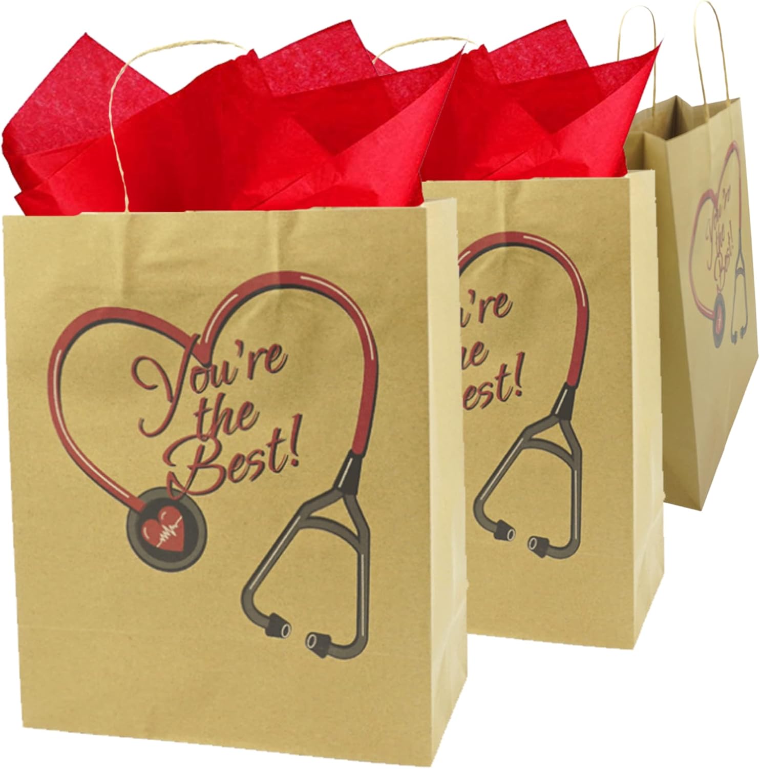 Amazon.com: 4E's Novelty Nurse Gift Bags (12 Pack) Large 12" Kraft ...