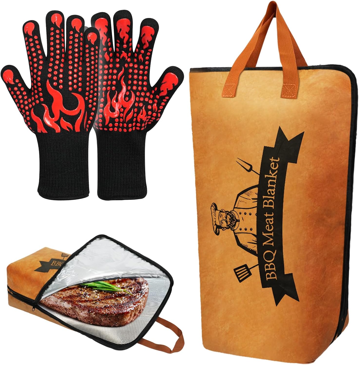 Amazon.com: BBQ Blanket for Resting Meat with Heat Resistant Gloves Set ...