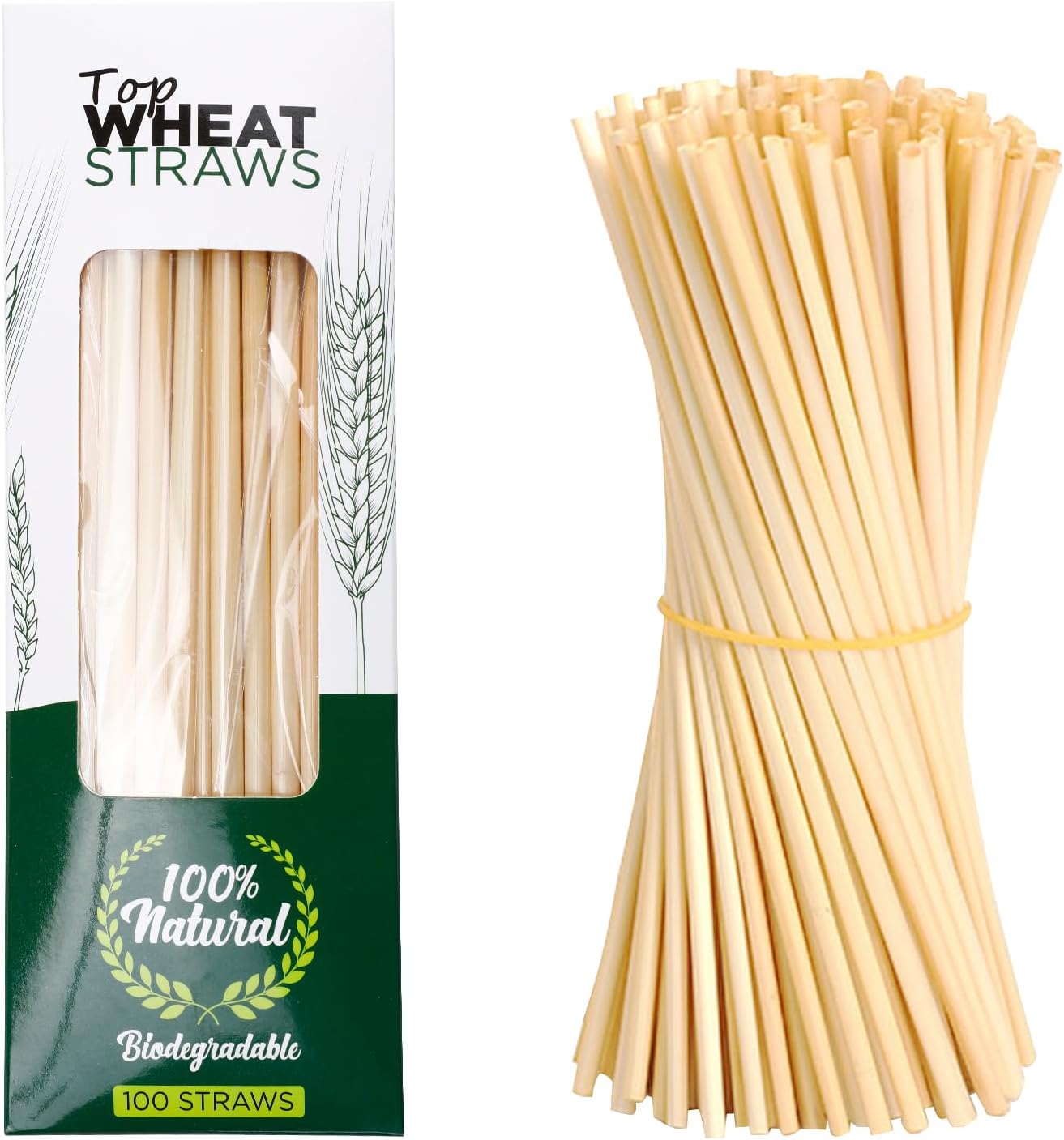 Amazon.com: 100 Pcs Biodegradable Straws Disposable Compostable Straws ...