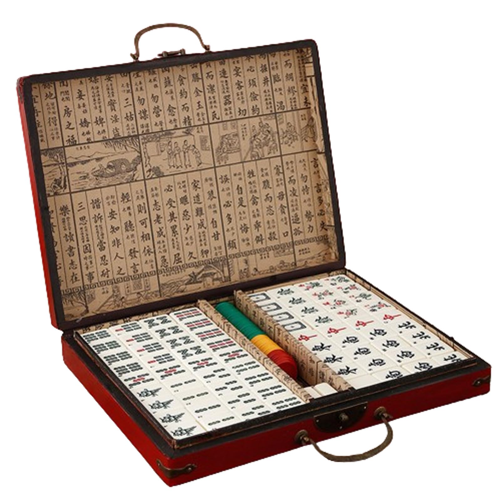 Blissbuilt Classic Mahjong Game Set,Retro Mahjong,Mahjong Set With Box ...