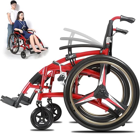 Amazon.com: ZwaHce Lightweight Collapsible Wheelchair, Self-Propelled ...