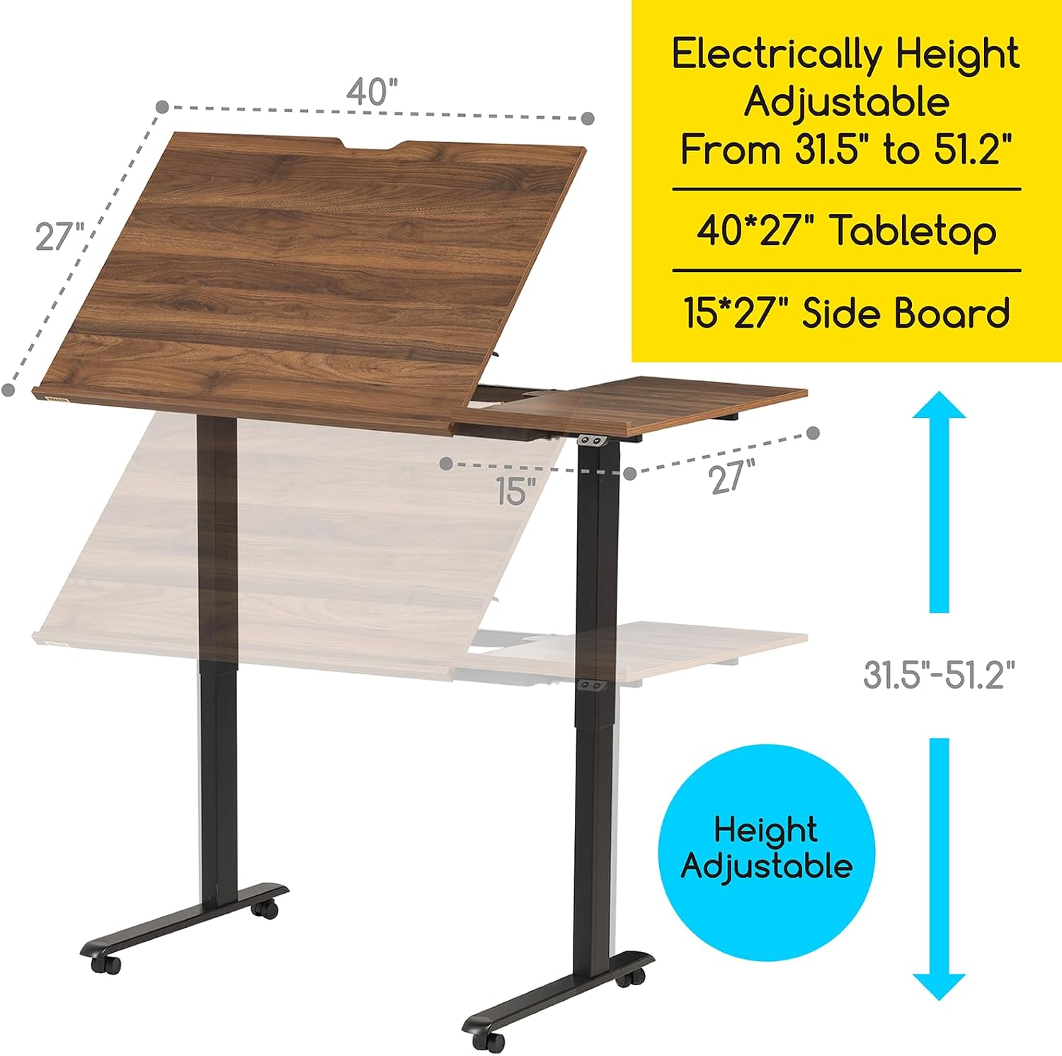 MEEDEN Electric Adjustable Drafting Table: 31-52 Philippines | Ubuy