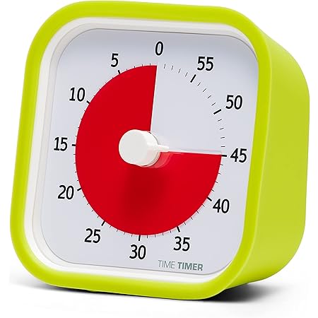 Time Timer MOD (Lime Green), 60 minute Visual Analog Timer, Optional Alert (On / Off), No Loud ...
