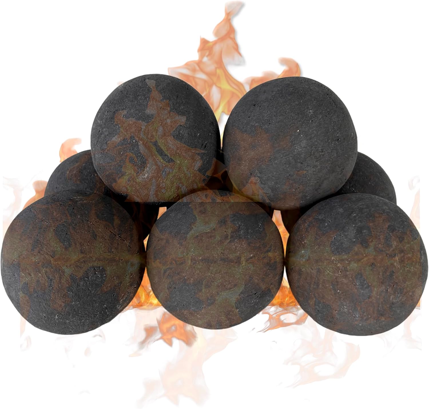 Amazon.com : Premium Ceramic Fire Balls for Fire Bowl - (Set of 15-3 ...