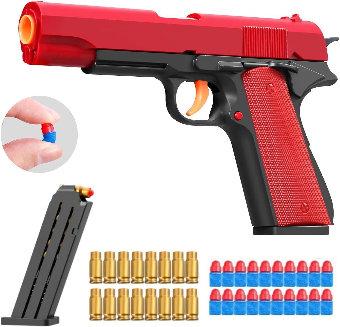 Amazon.com: YUCCKYOU Manual Shell ejecting Pistol Soft Bullet Pellet Toy Gun Ball Blasters ...