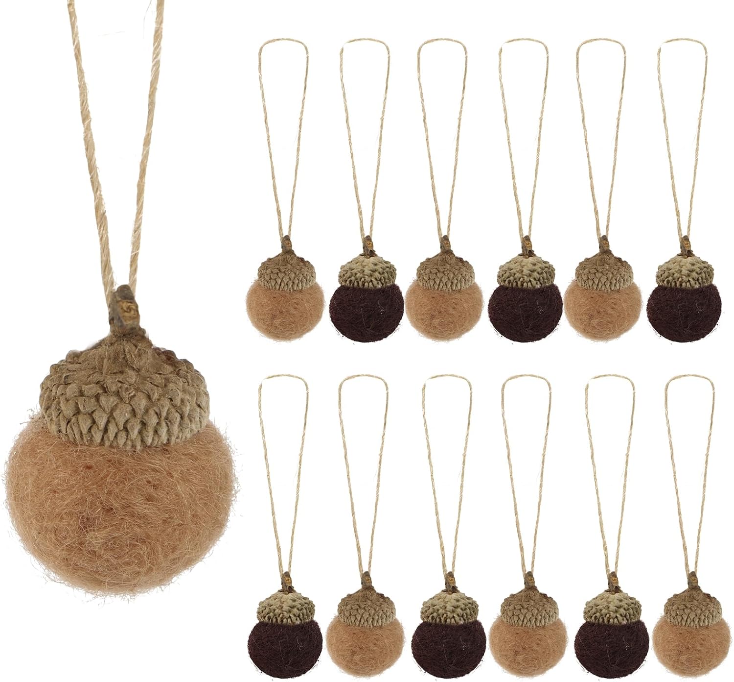 Amazon.com: 12pcs Felt Acorn Ornaments for Mini Woodland Christmas Tree ...