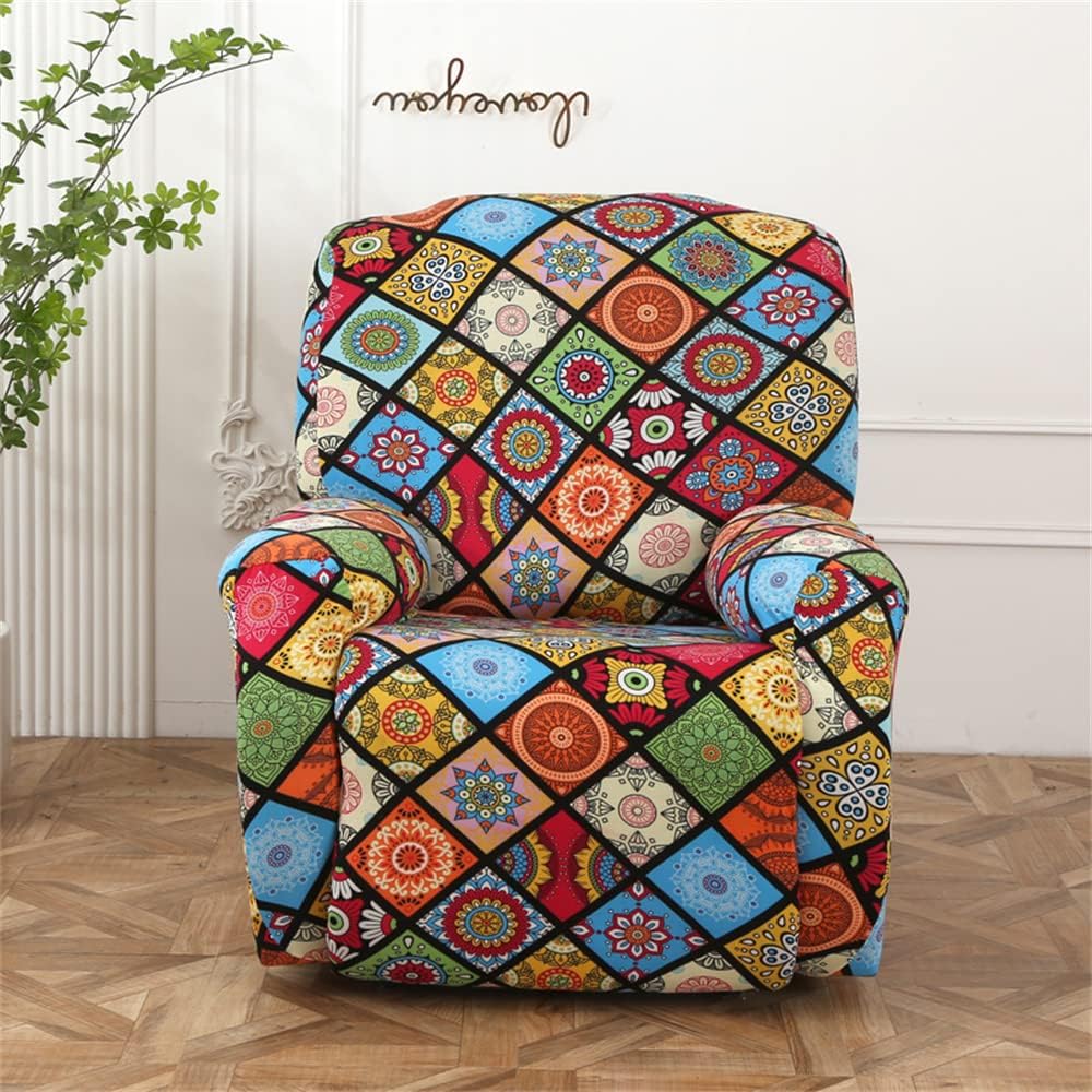 Highdi Recliner Covers with Pockets, Geometric Printed Recliner Chair ...