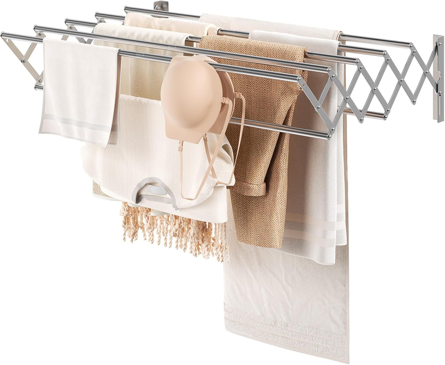 Amazon.com: TECHMILLY Wall Mounted Clothes Drying Rack-7 Rods Laundry ...