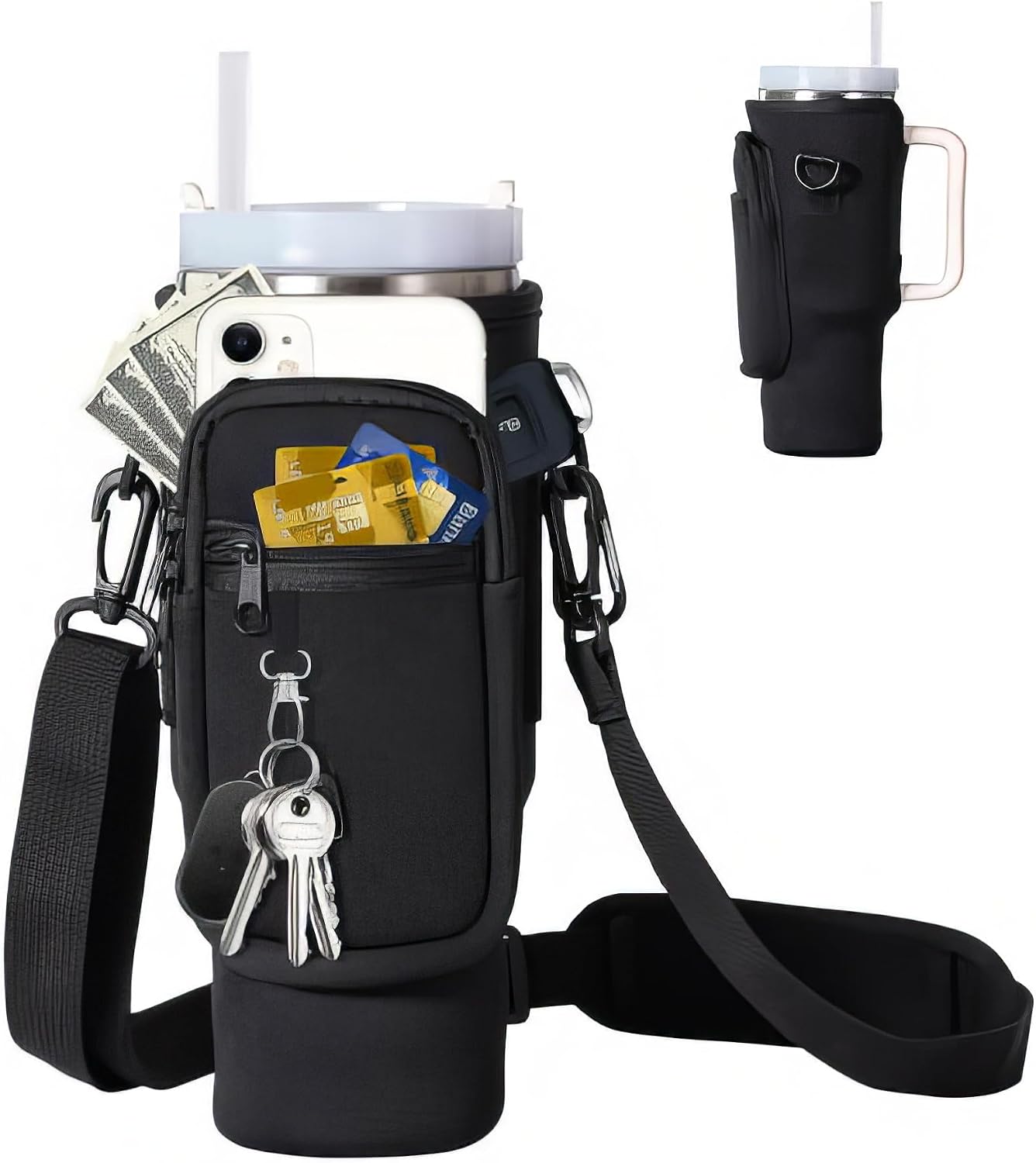 Amazon.com : Generic Water Bottle Travel Carrier for 40oz Stanley Cup ...