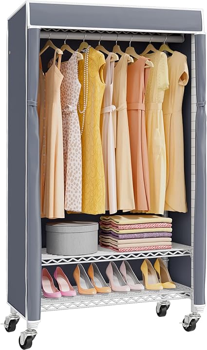Amazon.com: VIPEK R1C Plus Rolling Clothes Rack with Cover Portable ...