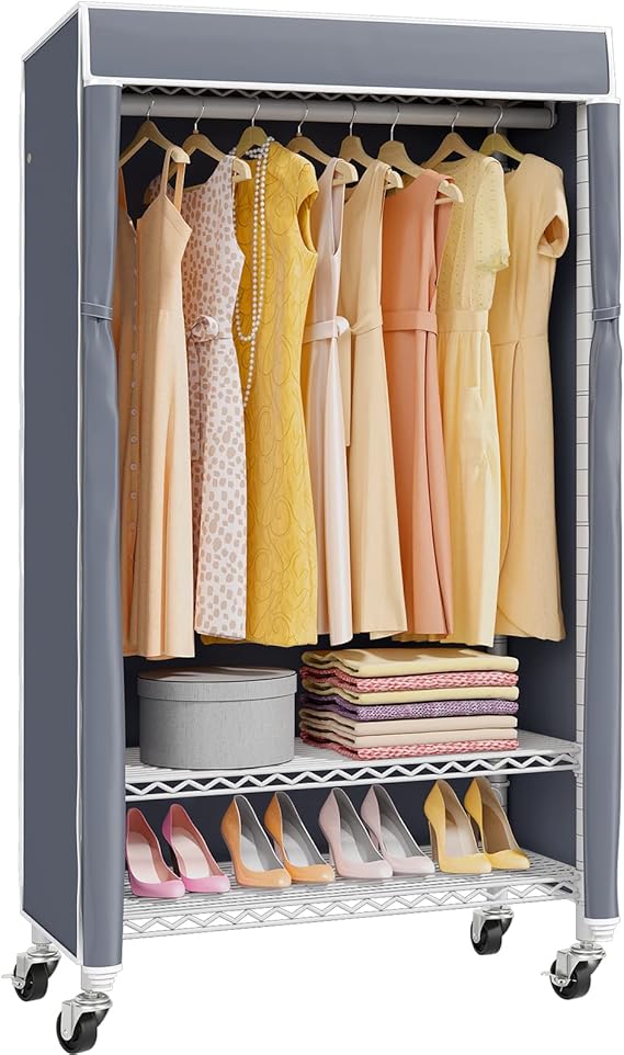 Amazon.com: VIPEK R1C Plus Rolling Clothes Rack with Cover Portable ...