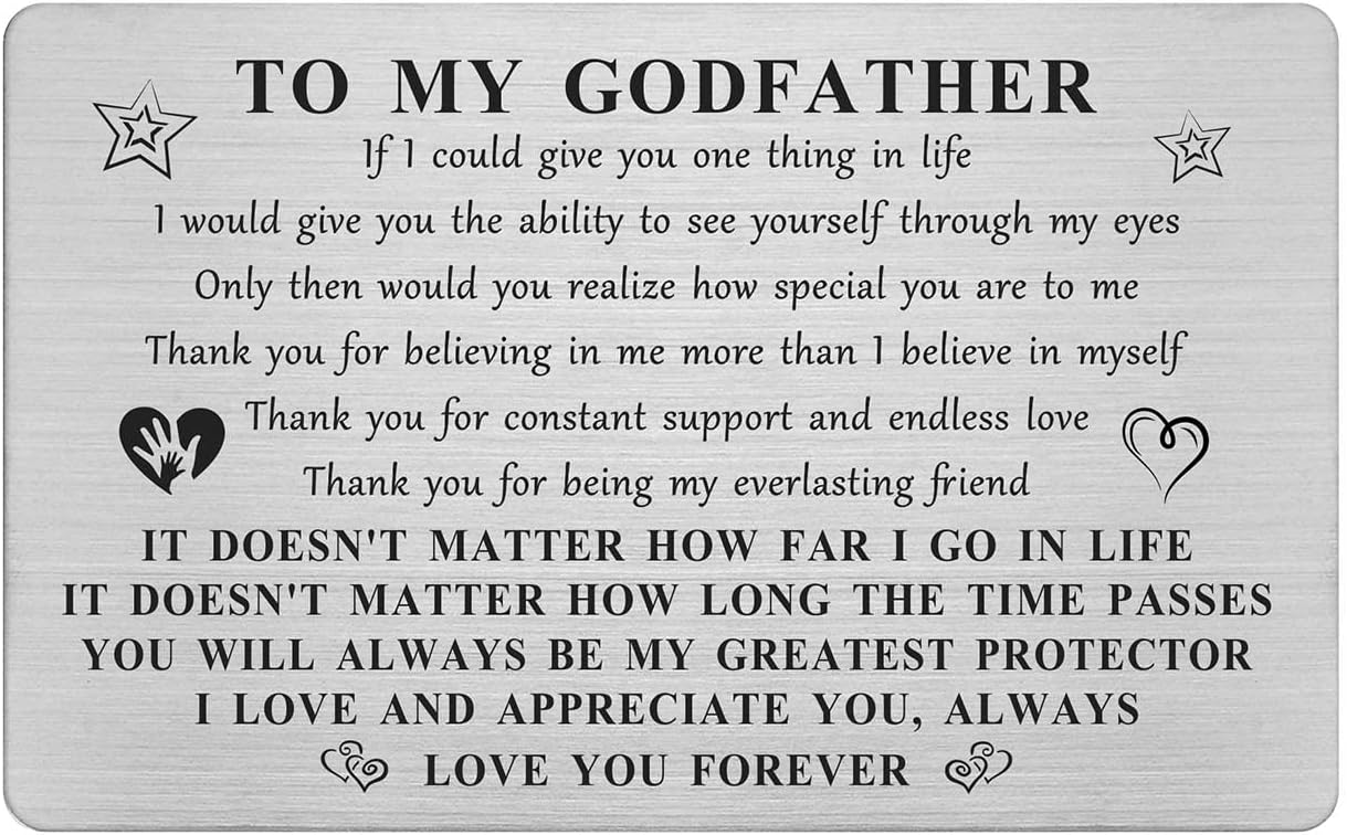 Amazon.com: Yobent Godfather Card Gifts from Godchild, Godfather ...