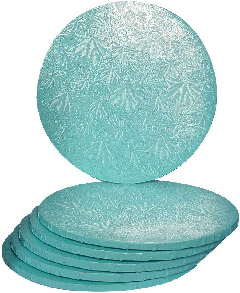 Amazon.com: 14 inch Blue Round Sturdy Cake Board Drums for Displaying ...