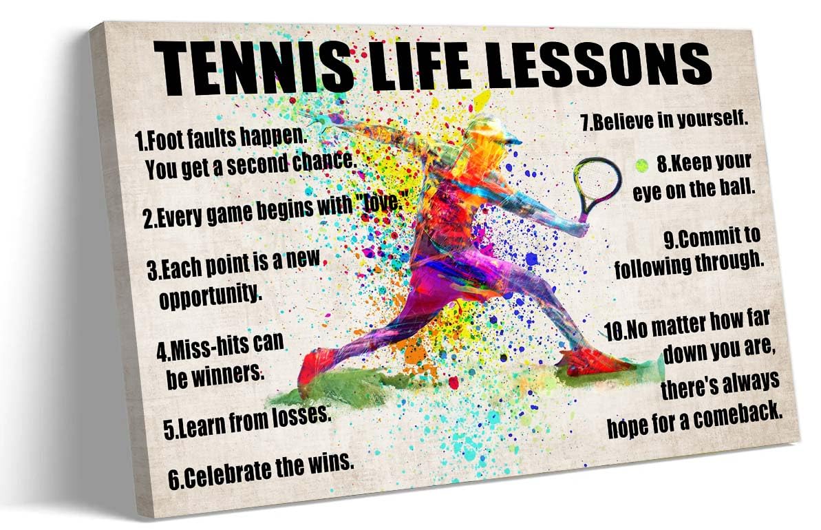Amazon.com: Strofupp Tennis Poster Inspirational Quotes Wall Decor ...