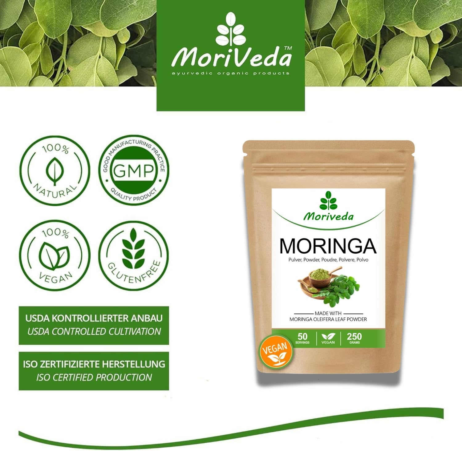 moriveda moringa powder 500 g - vegan and Philippines | Ubuy
