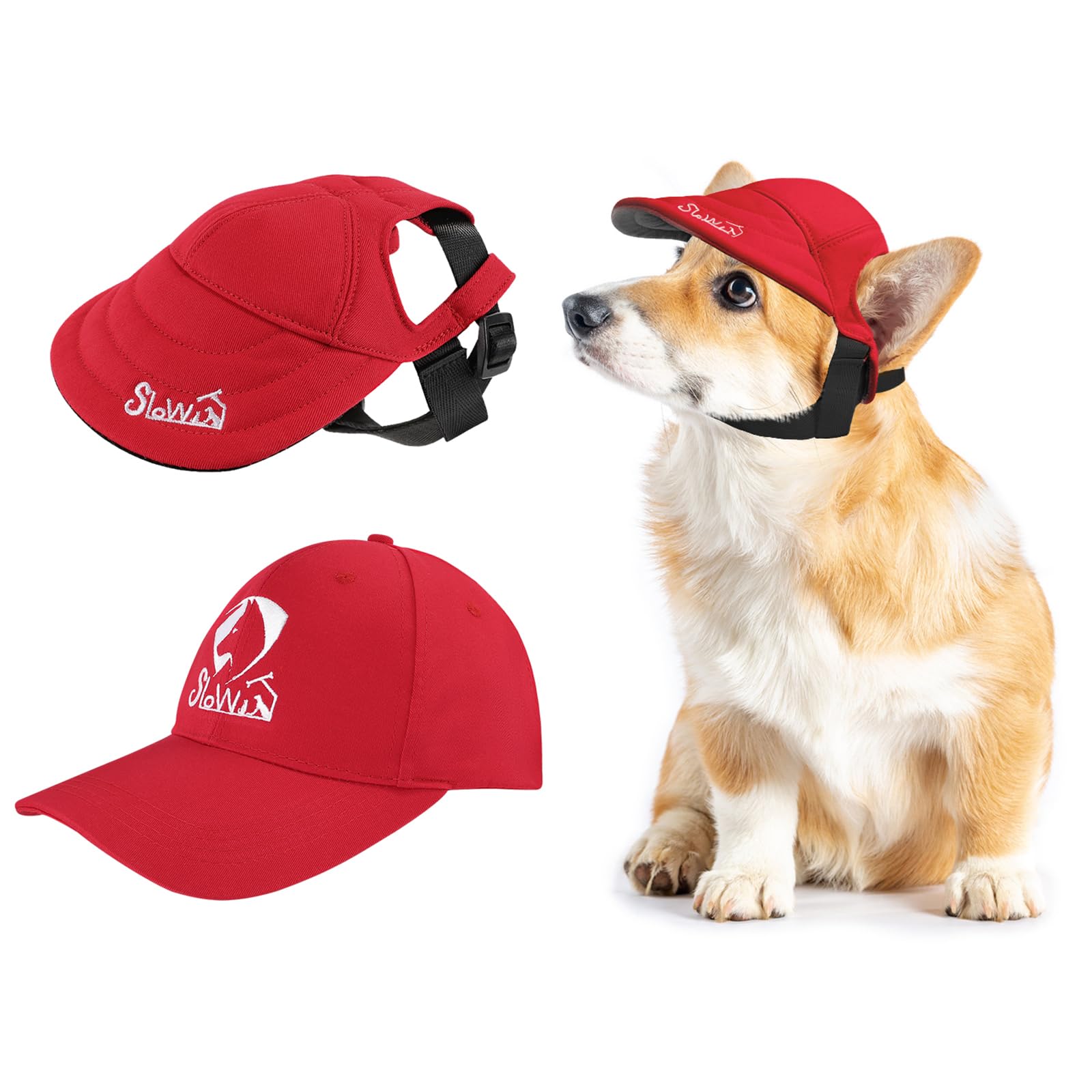 Cap For Dogs Dog Baseball Cap With Ear Holes - Adjustable Sun ...