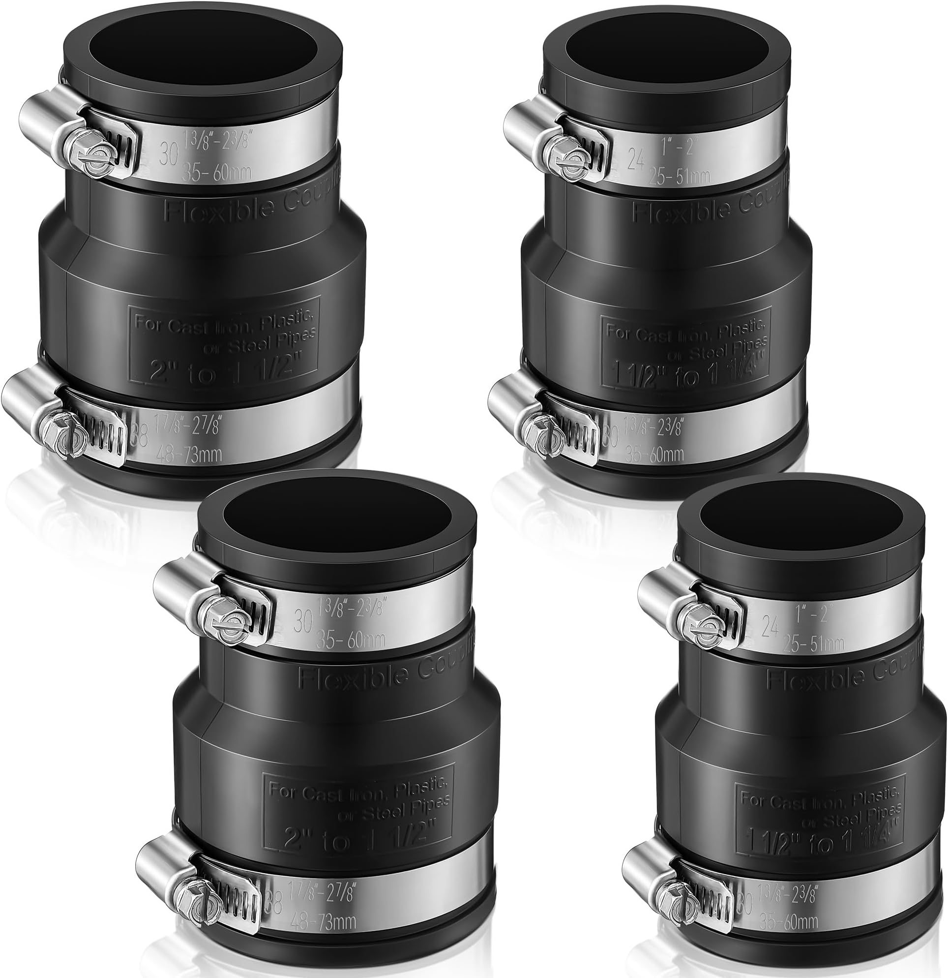 Amazon.com: Fernco P1060-22 Flexible PVC Coupling For 2" Plastic Socket ...